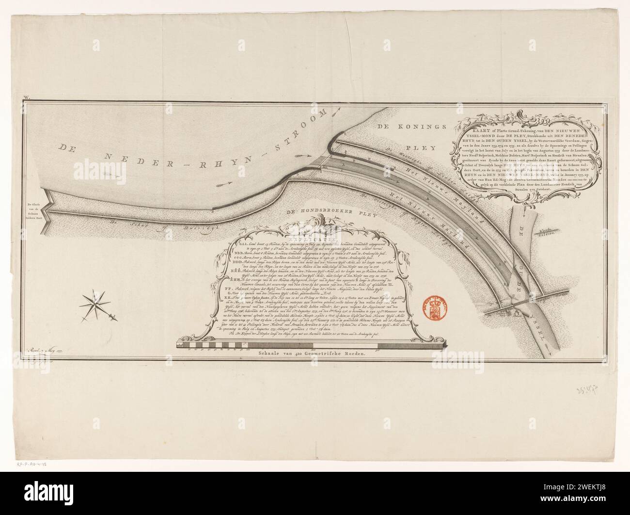 Map of the Lower Rhine and the IJssel, Leonardus Schenk Jansz, 1798 ...