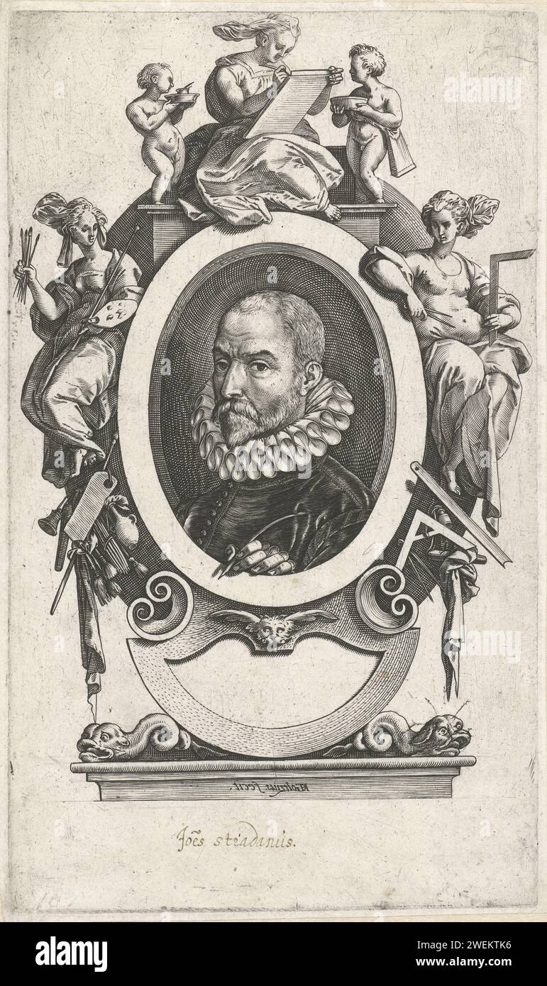 Portrait of the artist Jan van der Straet (Johannes Stradanus), Before ...