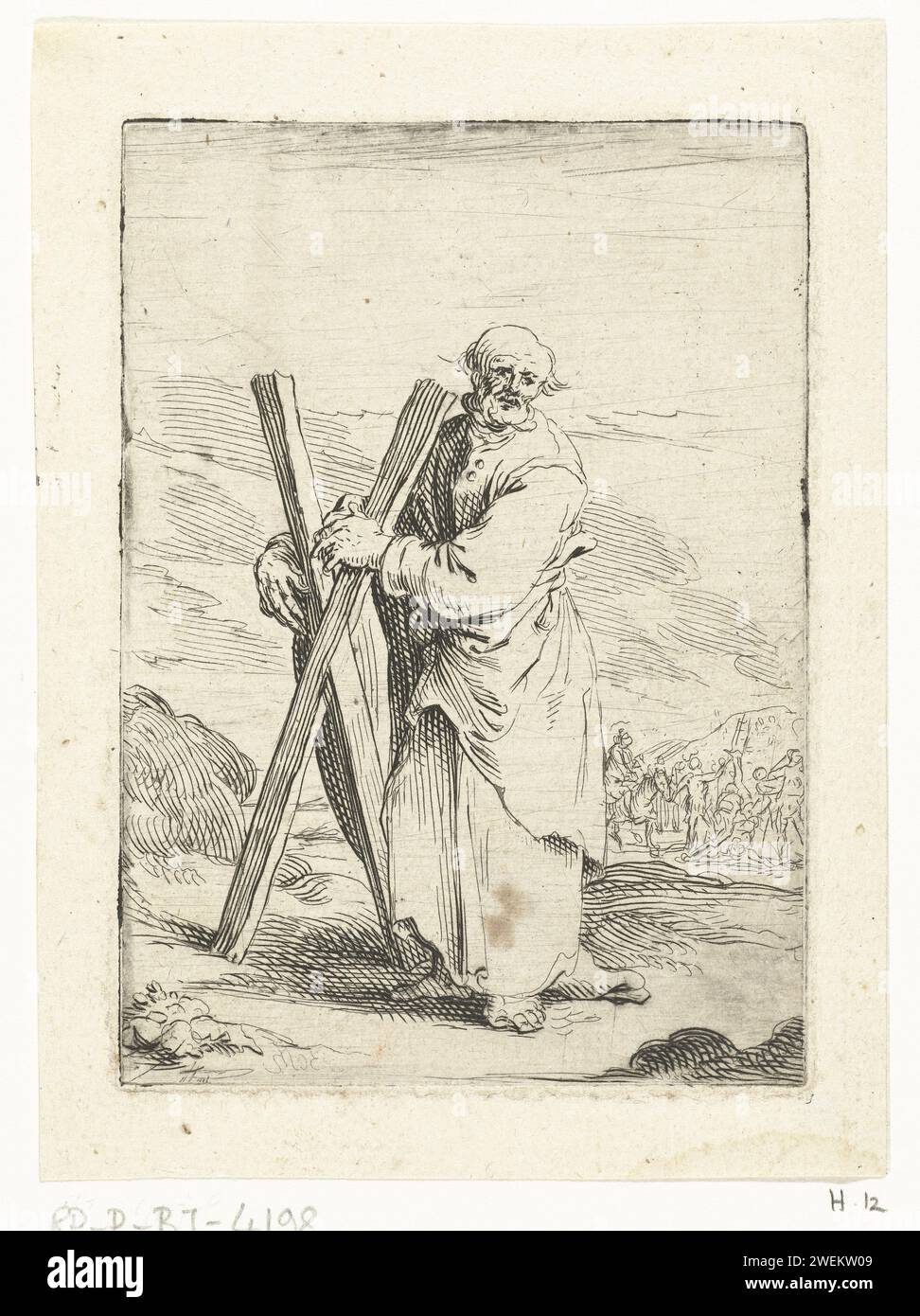 Andreas, Andries Both, c. 1622 - c. 1642 print The holy Andreas with an ...
