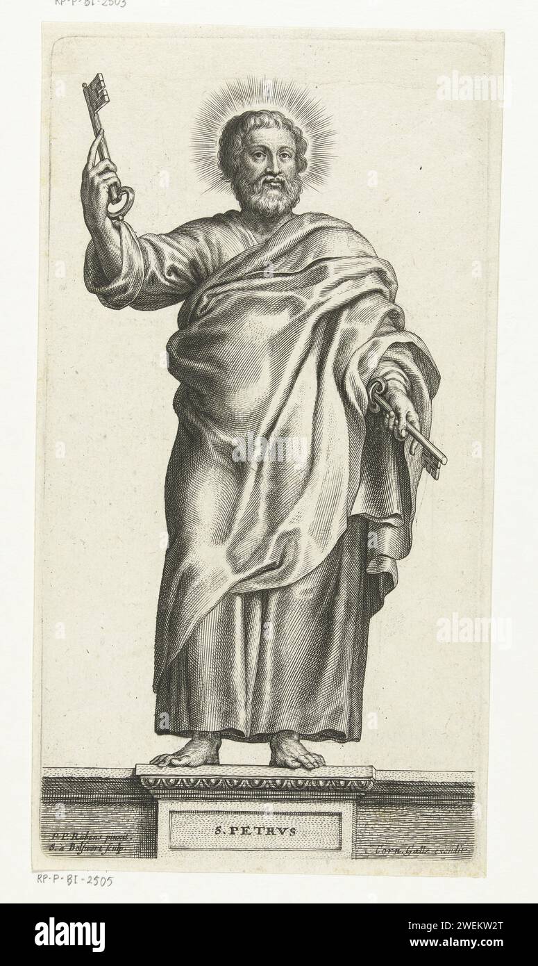 Saint Peter with shards, parts adamsz. Bolswert, after Peter Paul ...