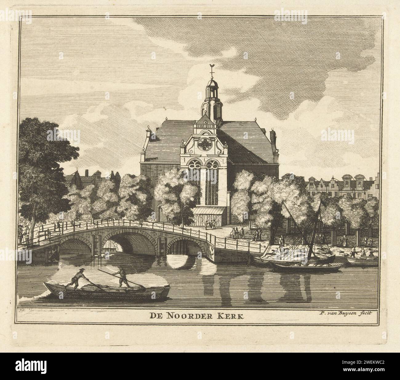 View of the Noorderkerk in Amsterdam, Pieter van Buysen jr., After Anonymous, c. 1700 - c. 1750 ...