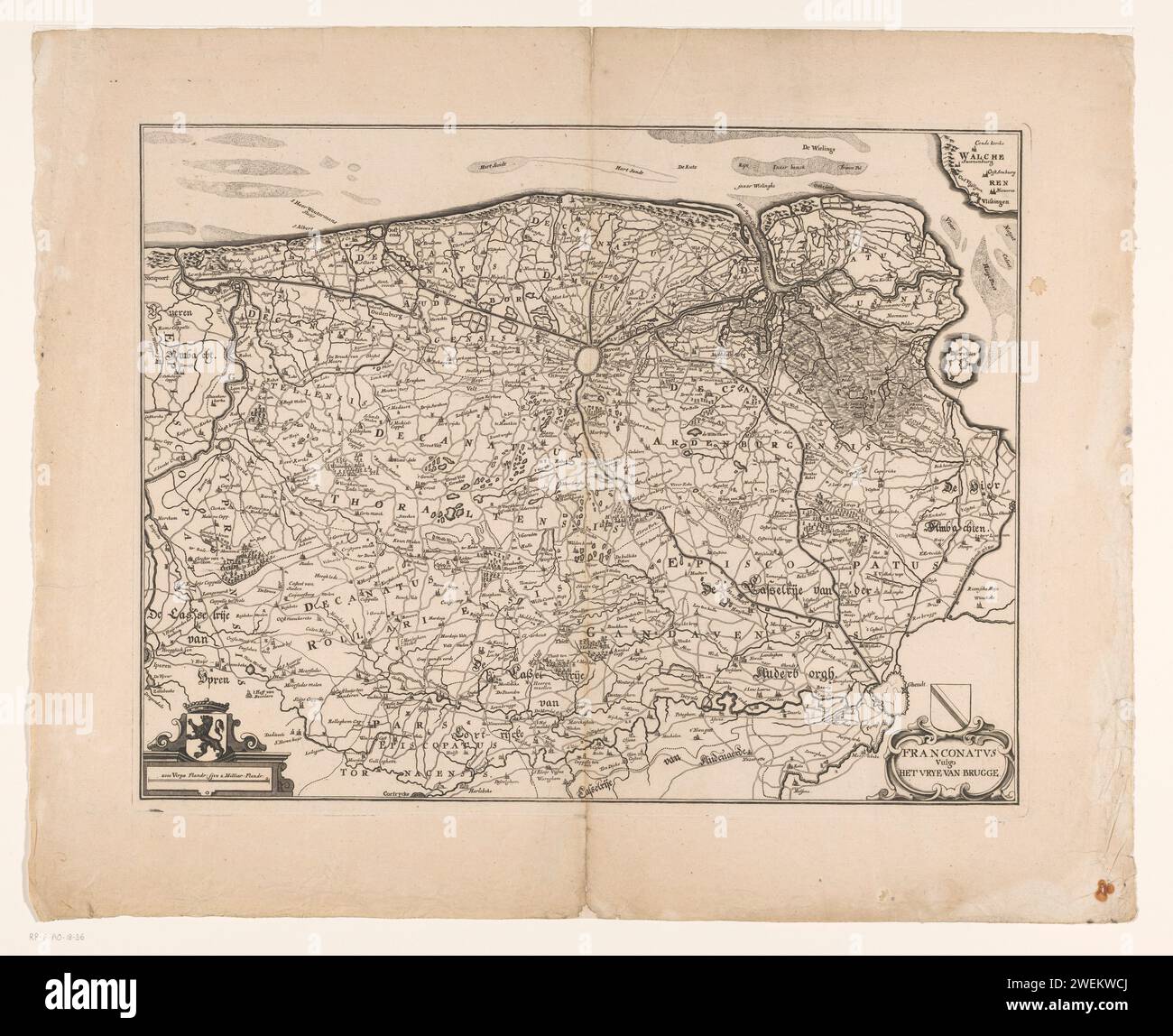Map of the Brugse Vrije, Anonymous, 1641 print Map of the Brugse Vrije ...