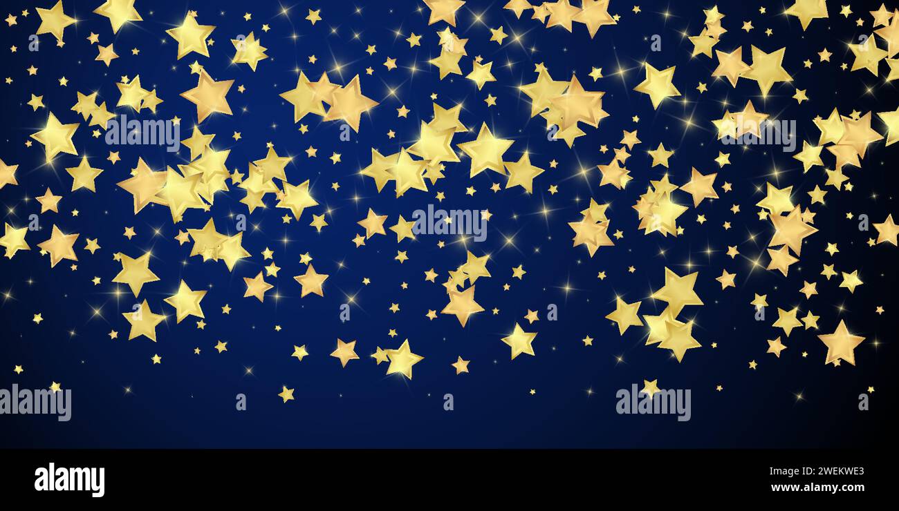 Magic stars vector overlay. Gold stars scattered around randomly ...
