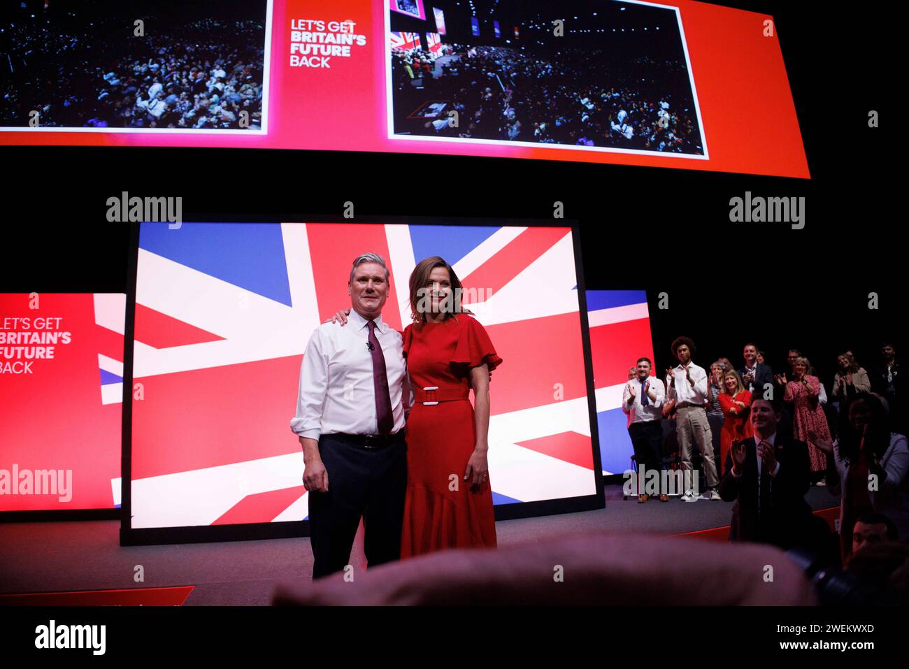 Labour Leader, Sir Keir Starmer with his wife, Lady Victoria Starmer ...