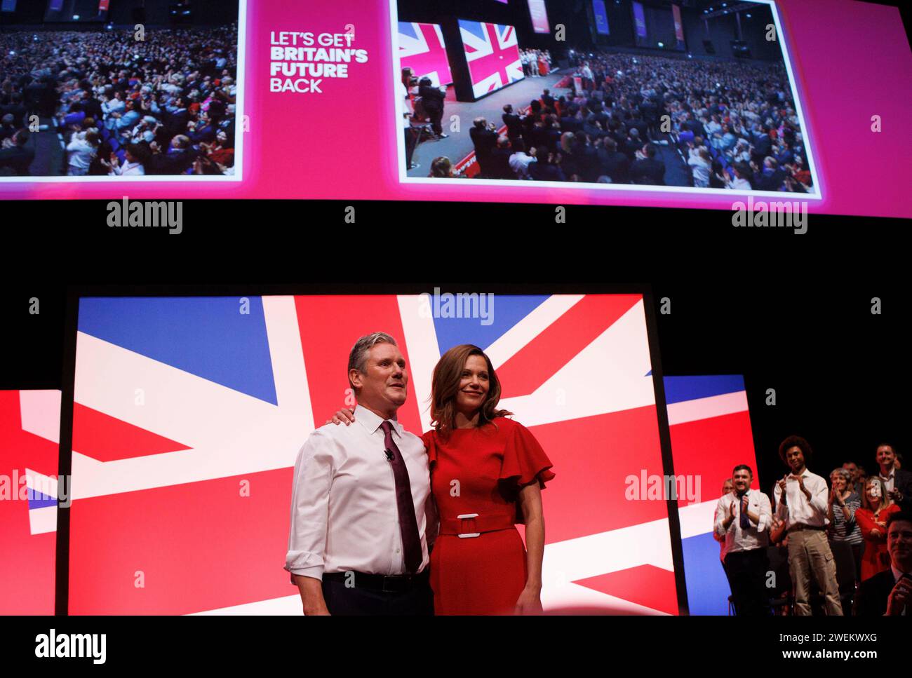 Labour Leader, Sir Keir Starmer with his wife, Lady Victoria Starmer ...