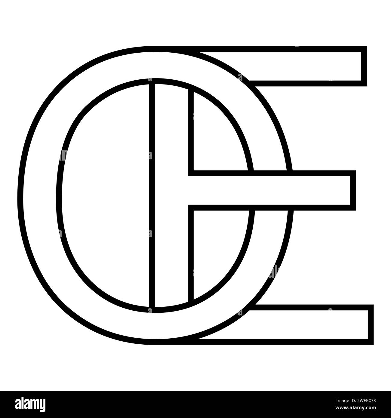 Logo sign oe eo icon double letters logotype e o Stock Vector Image ...