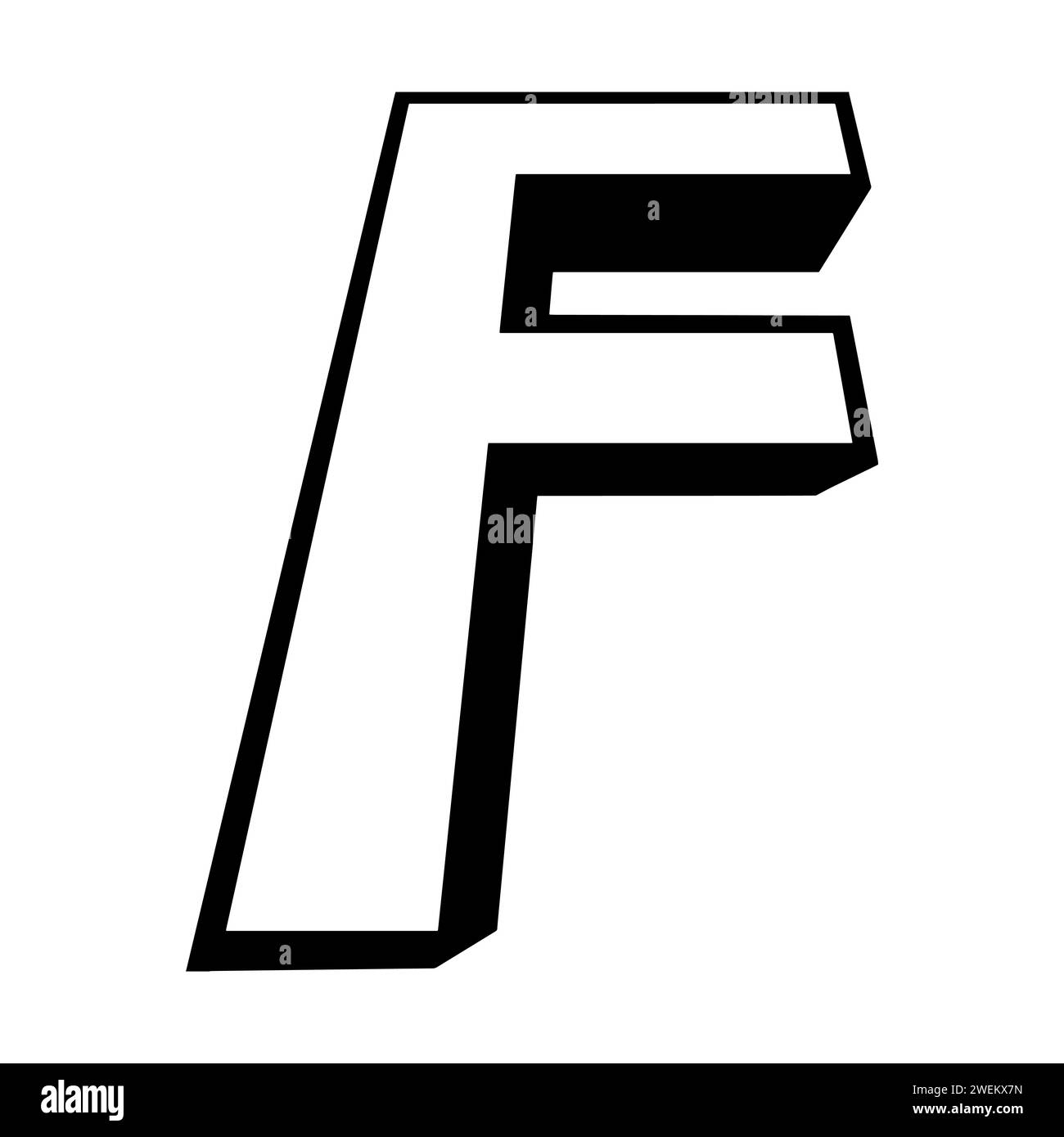 Logo letter f tall slender font letter f perspective height Stock ...