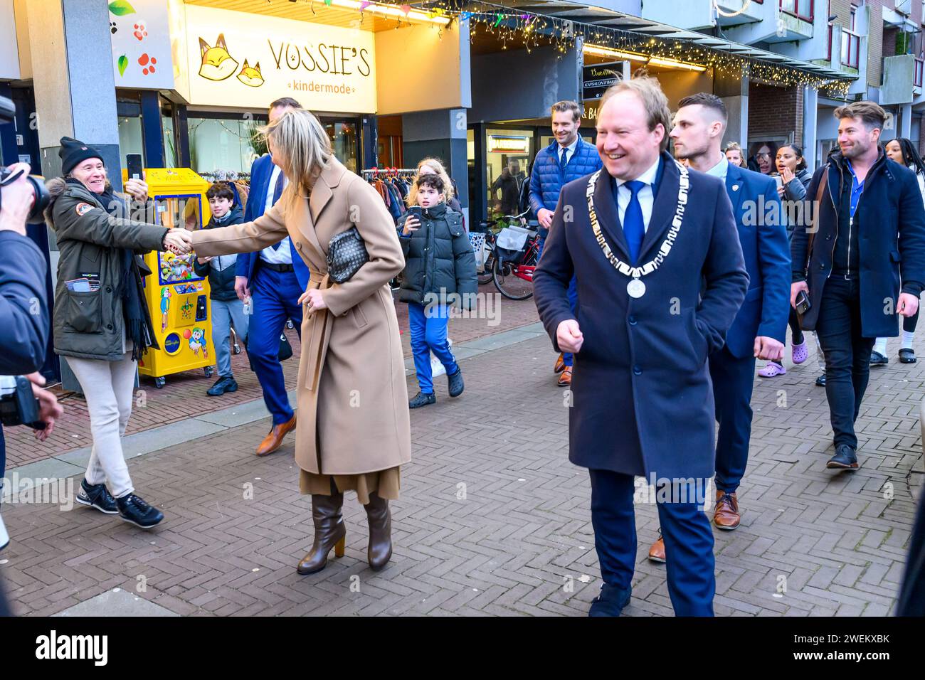 ALMERE, The Netherlands, 24-01-2024 Queen Maxima during a visit to the ...