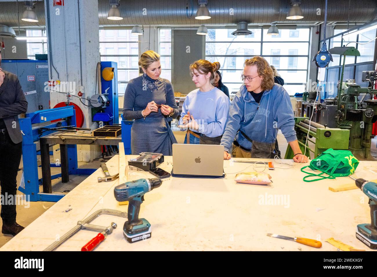 EINDHOVEN, The Netherlands, 25-01-2024 Queen Maxima during a working ...