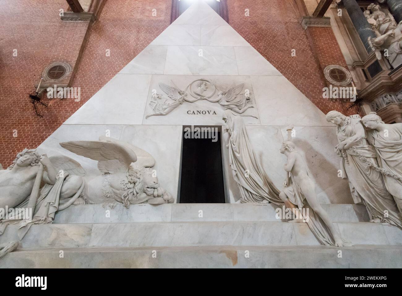 Tomb of Antonio Canova from XIX century in Gothic Basilica di Santa ...