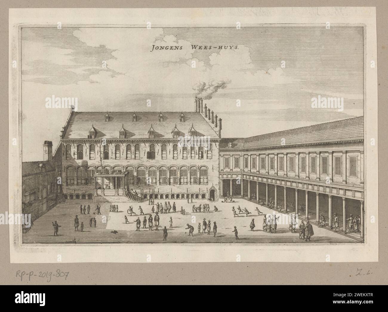 View of the boys' house of the Burgerweeshuis in Amsterdam, Jacob van ...