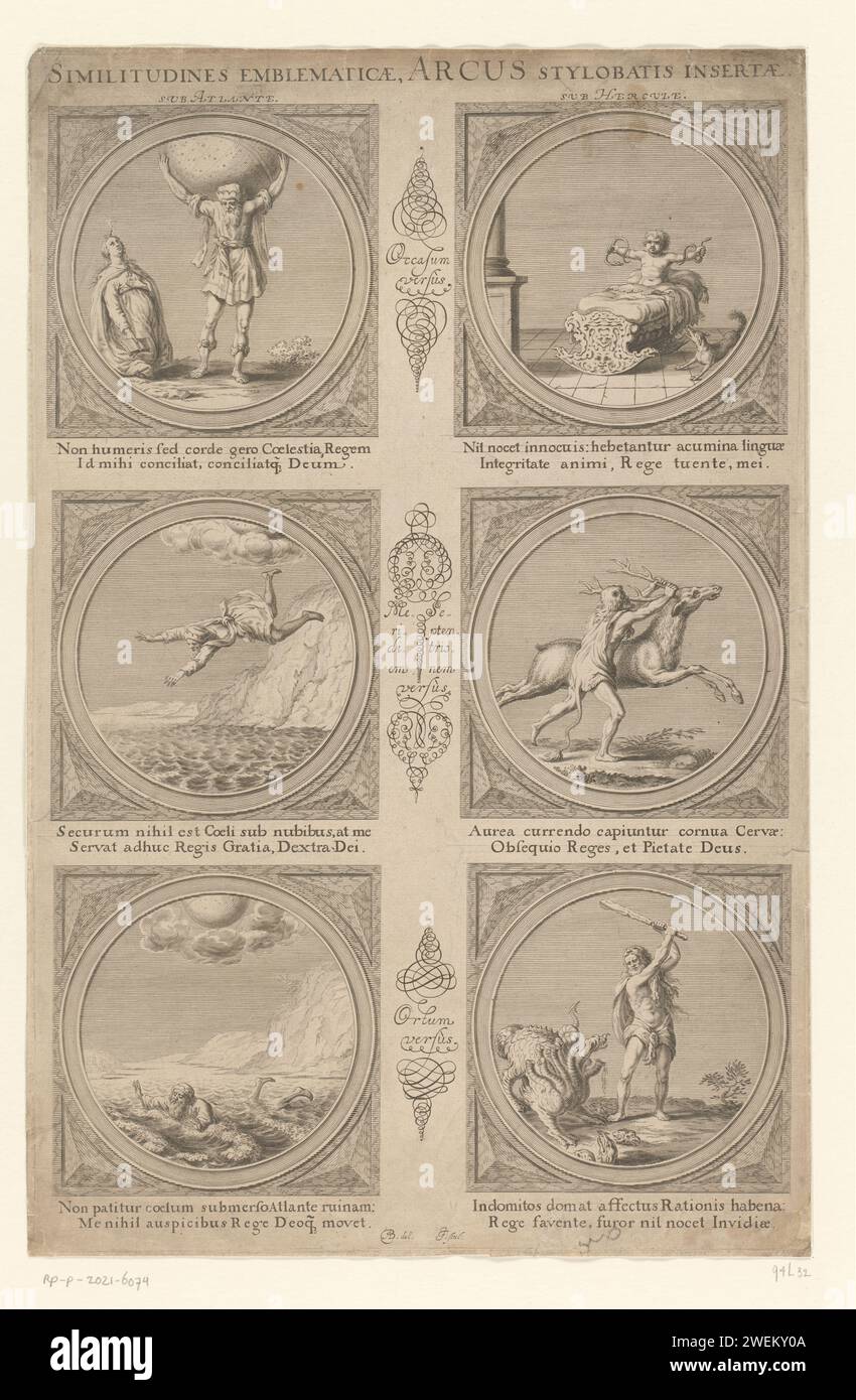 Six performances from the life of Atlas and Hercules, Jeremias Falck ...