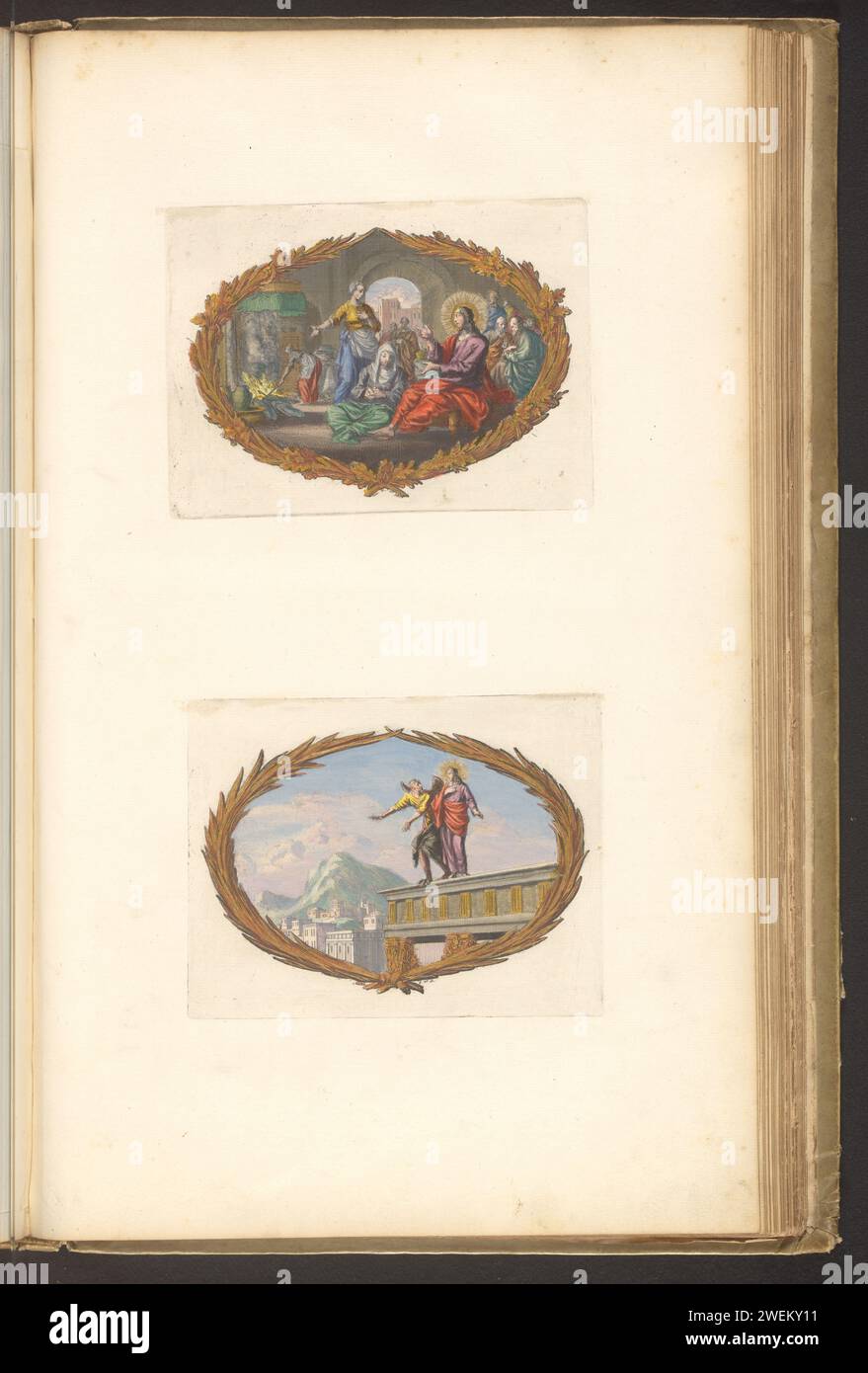 Leaf with two vignettes, Dirk Janszoon van Santen, 1700 print Leaf with ...