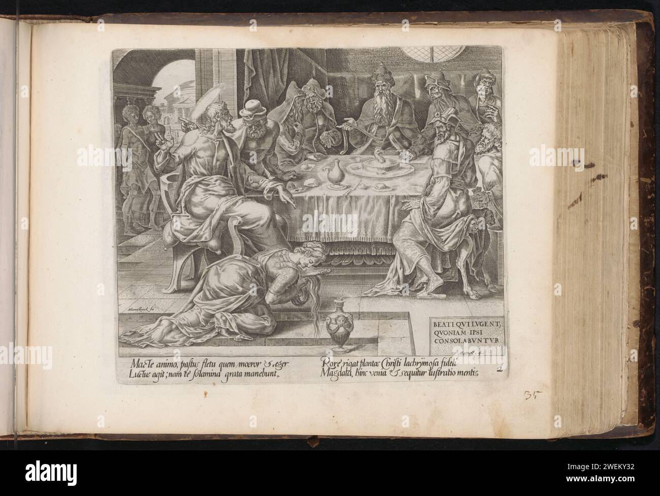 Christ anointed by Maria Magdalena, Harmen Jansz Muller, after Maarten ...