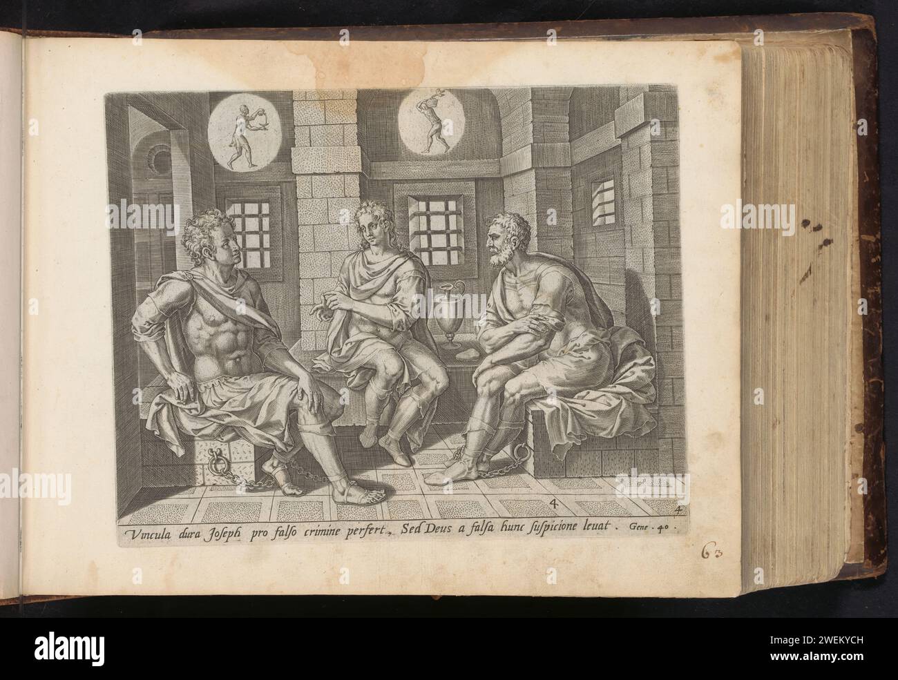 Joseph explains the dreams of the donor and the bakery, 1646 print ...