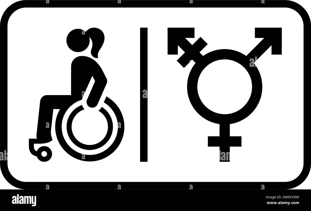All gender restroom pictogram, wc symbol, bathroom door label Stock ...