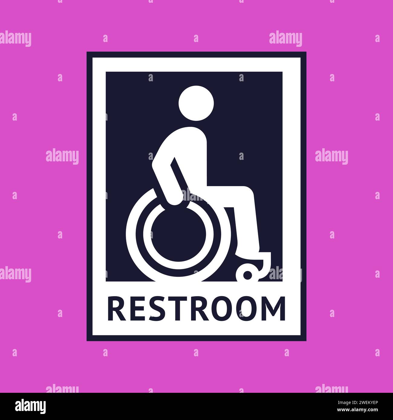 Disabled toilet sign, wc icon in simple style Stock Vector Image & Art ...