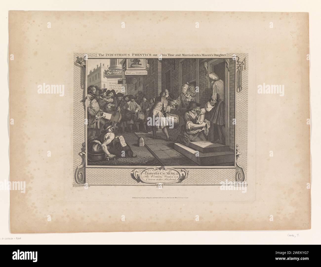 The diligent student gives money to musicians (plate 6), Thomas Cook ...