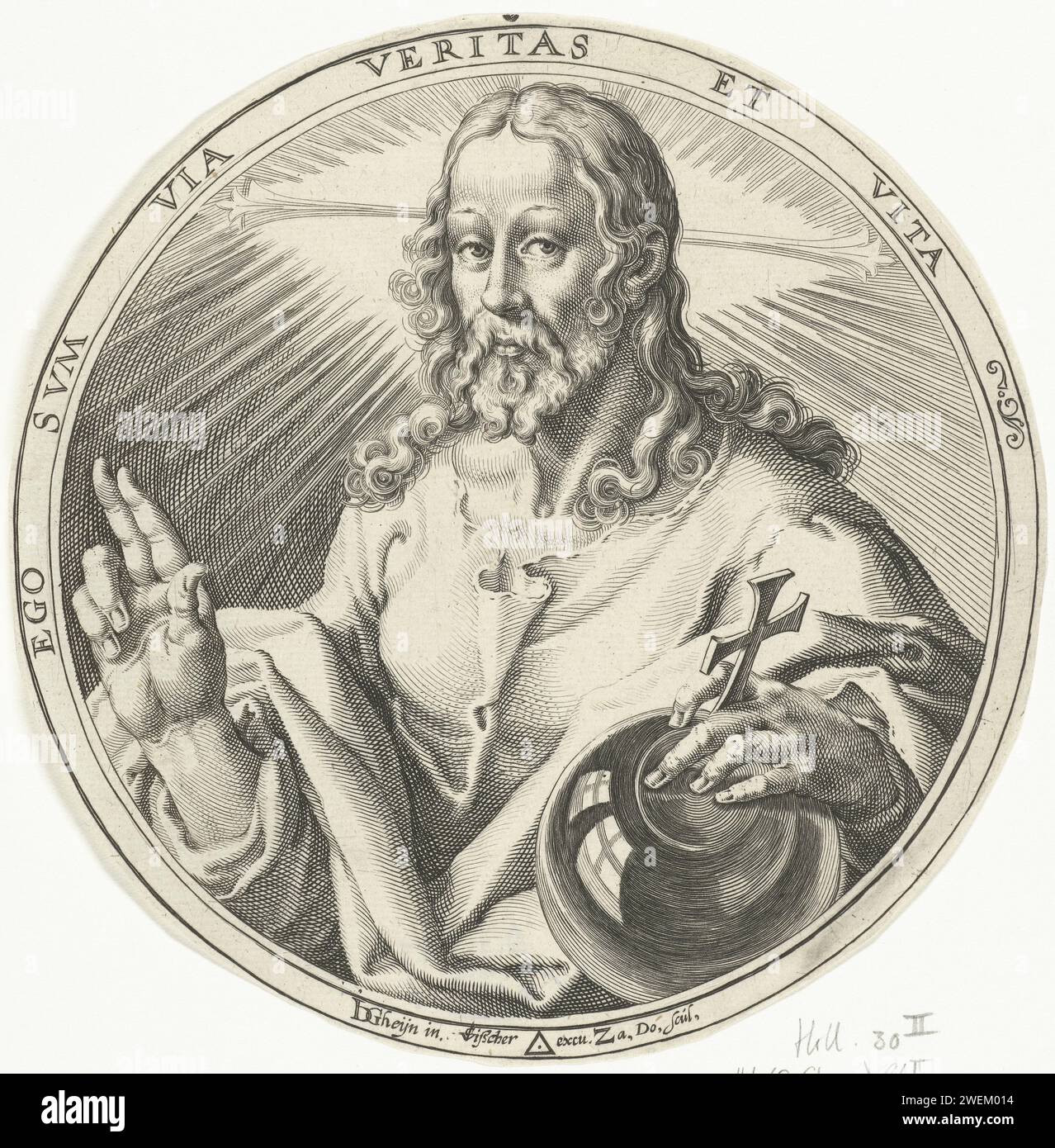 Christ als Savior of the world, Zachary of pain, after Jacques de Gheyn ...