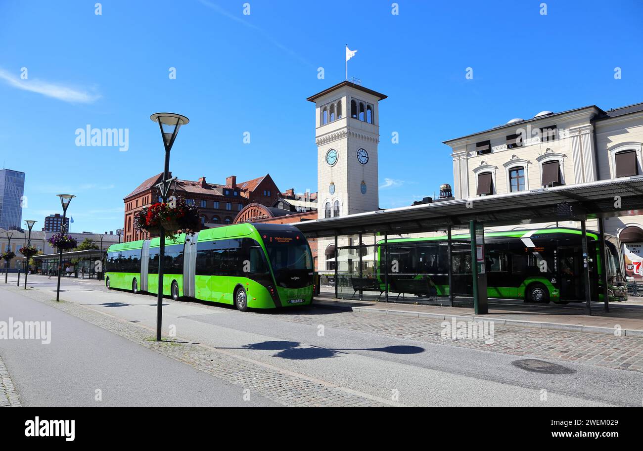 MALMO, SWEDEN. August 16, 2023. The front of the Malmo Central Station ...