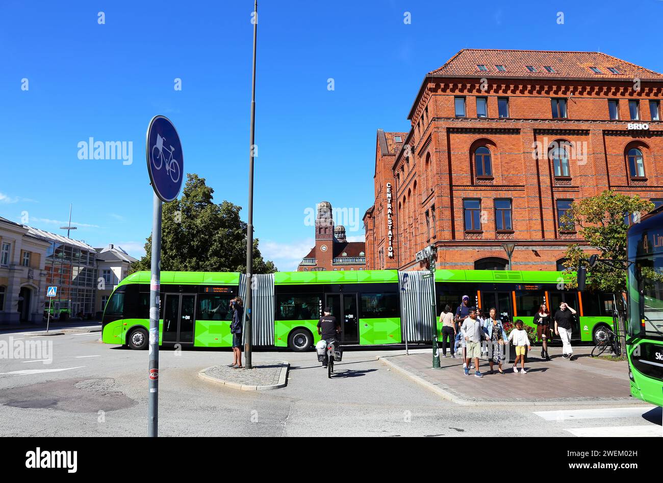 MALMO, SWEDEN. August 16, 2023. The front of the Malmo Central Station ...