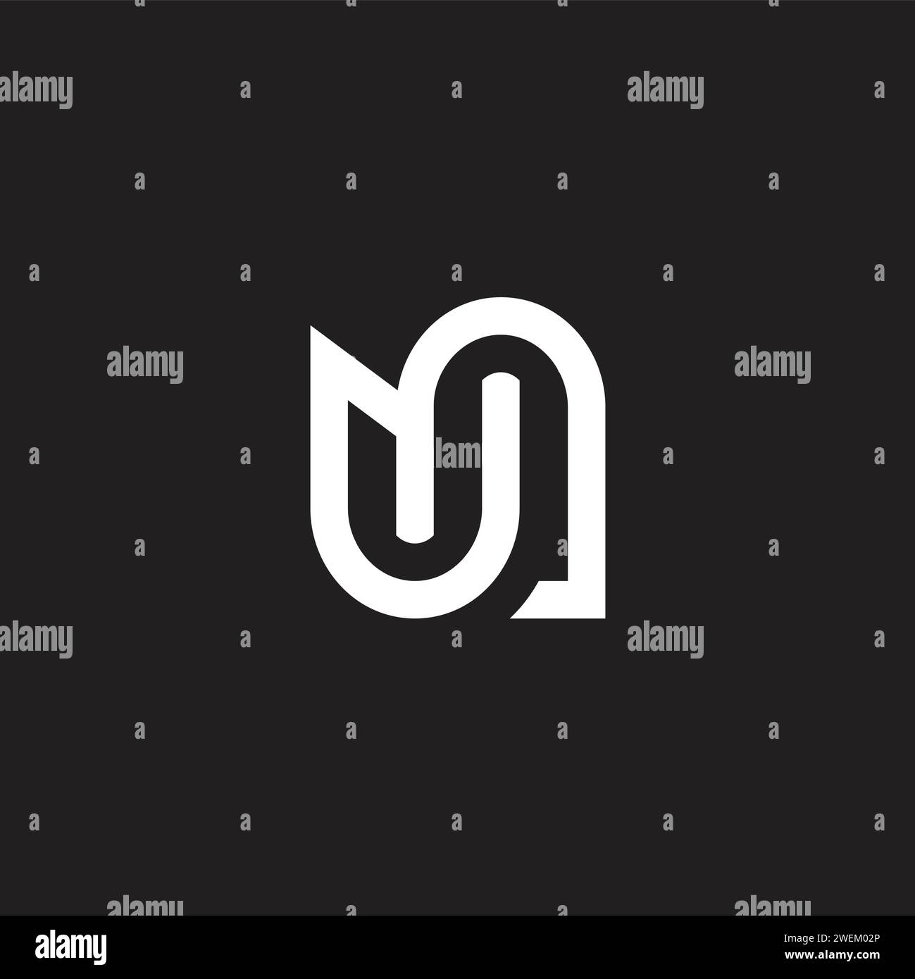 letter un linked loop geometric logo vector Stock Vector Image & Art ...
