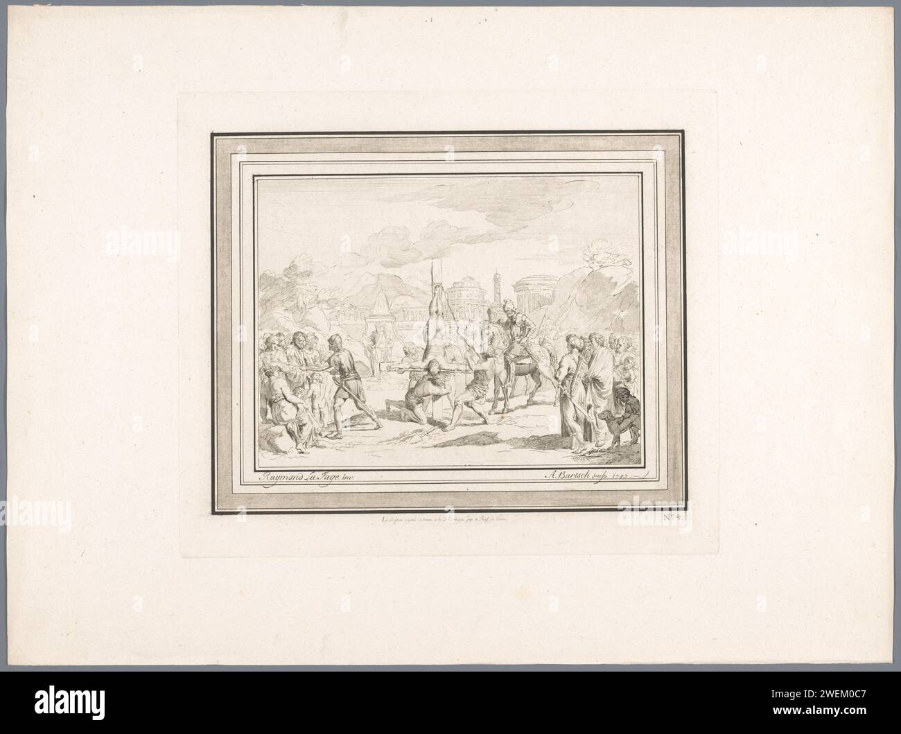 Crucifixion of Petrus, Adam von Bartsch, after Raymond de Lafage, 1783 ...