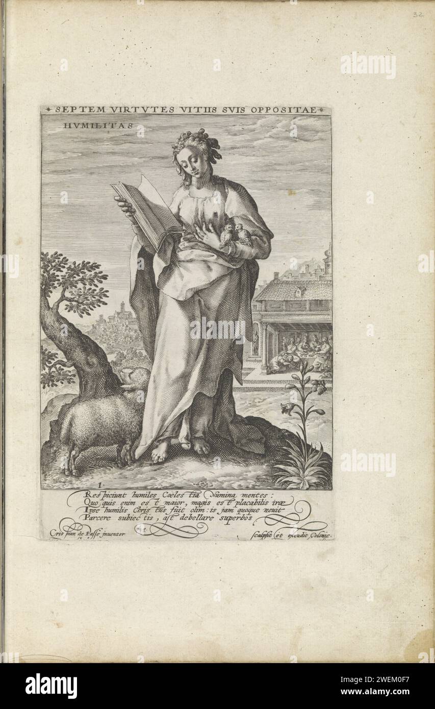 Humility, 1589 - 1611 print The personification of humility is in a ...