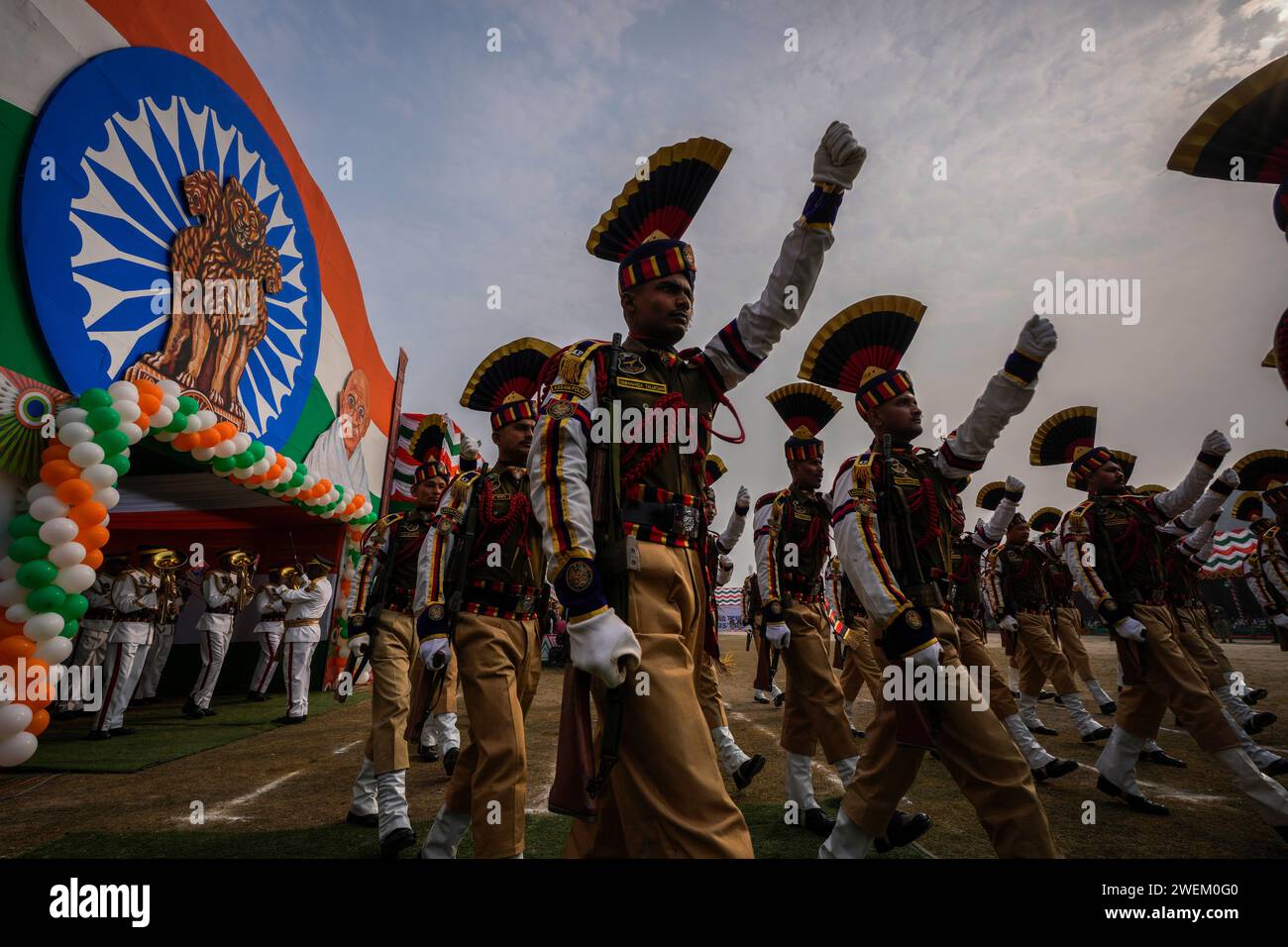 Assam police battalion march during the Republic Day parade in Guwahati ...