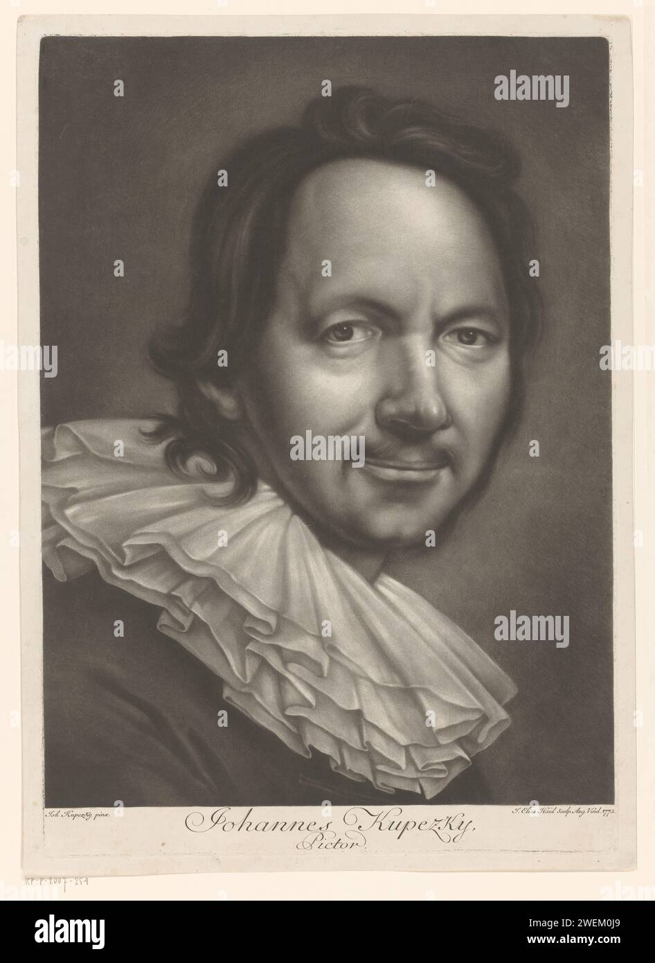 Portrait of Jan Kupecký, 1773 print paper portrait, self-portrait of ...