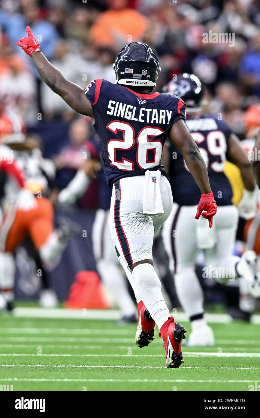 Houston Texans running back Devin Singletary (26) motions during an NFL ...