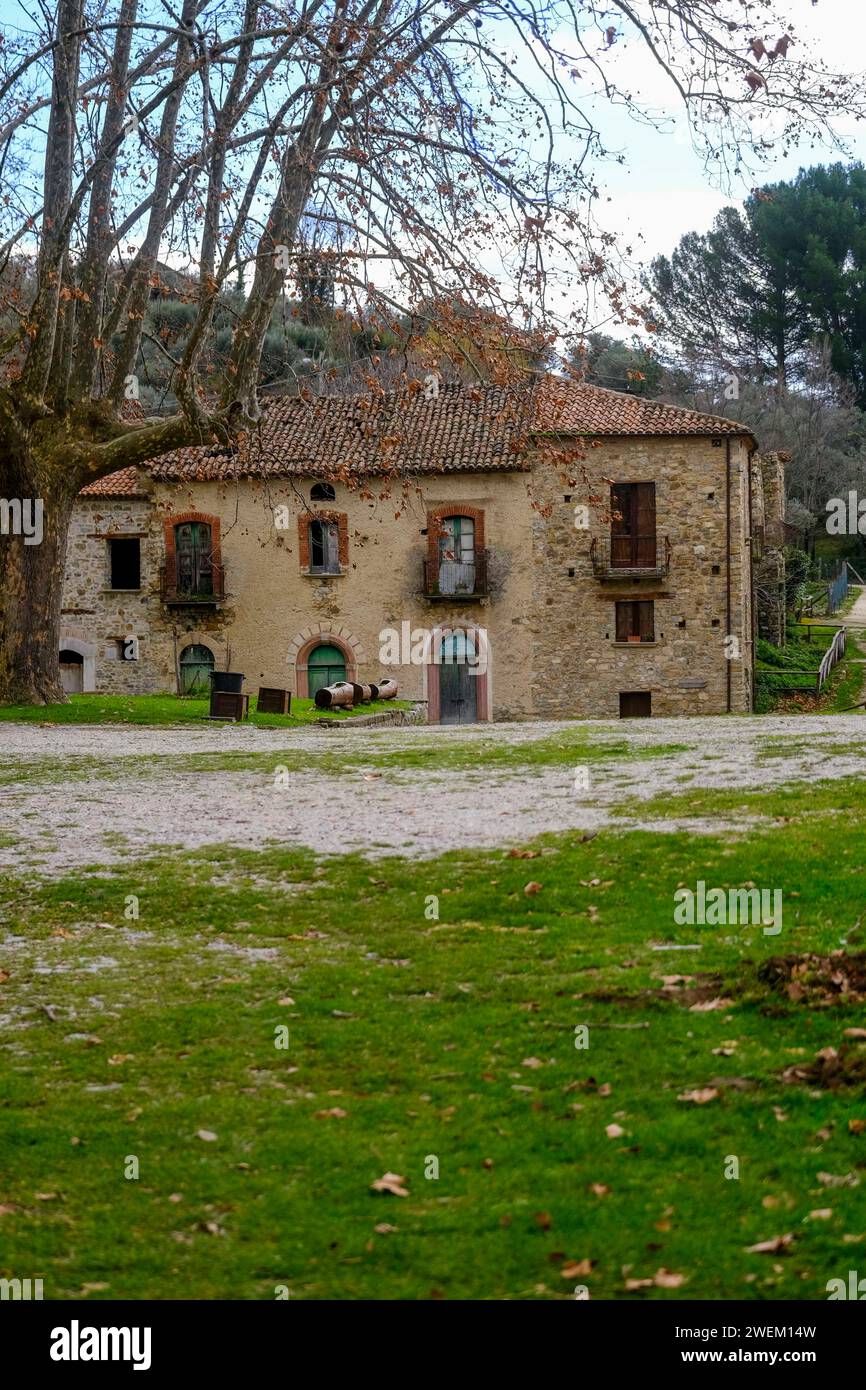 An alley of the village located in the heart of the Cilento National ...