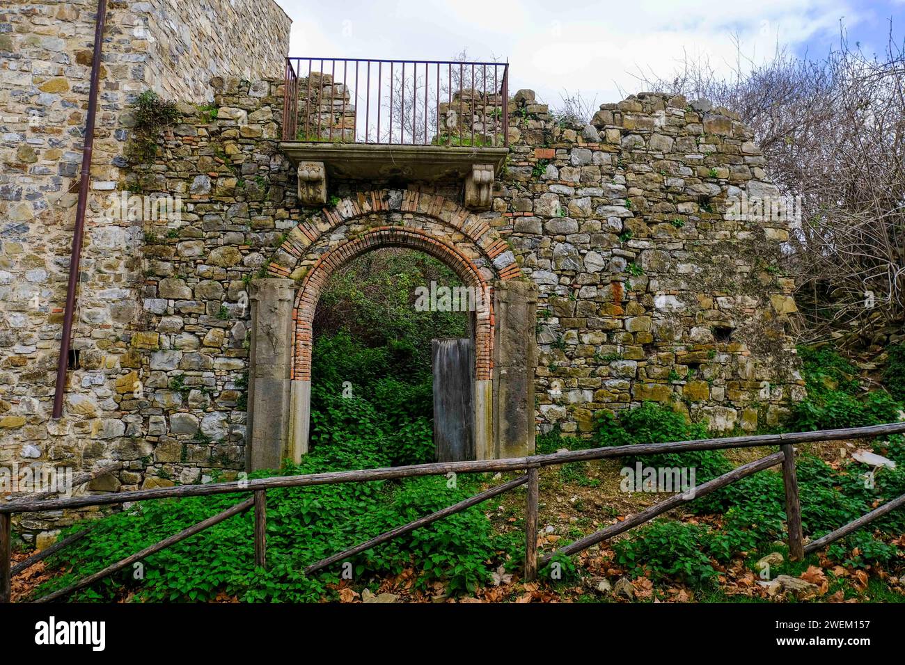 An alley of the village located in the heart of the Cilento National ...