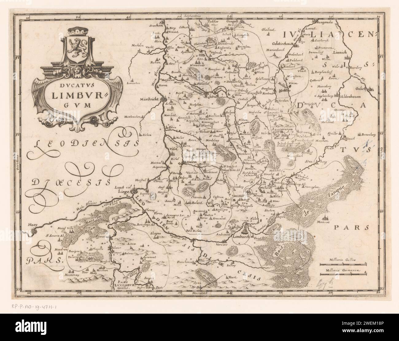 Map of the Duchy of Limburg, Caspar Merian, 1654 - c. 1700 print Map of ...