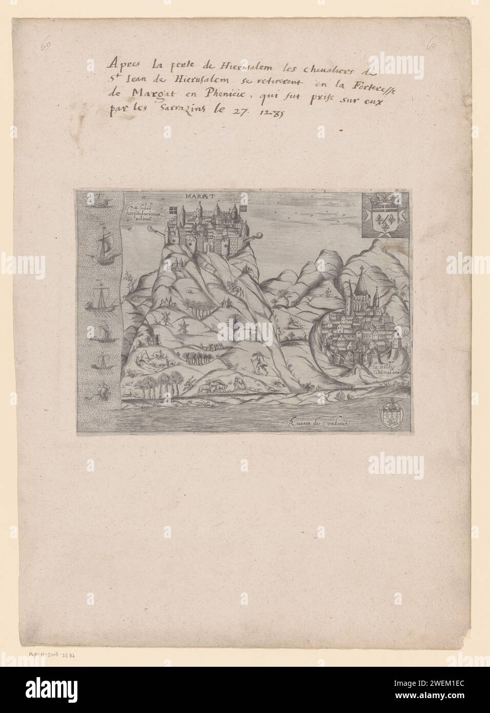 View of Margat, Henry Raignnauld, 1629 print View of the ...