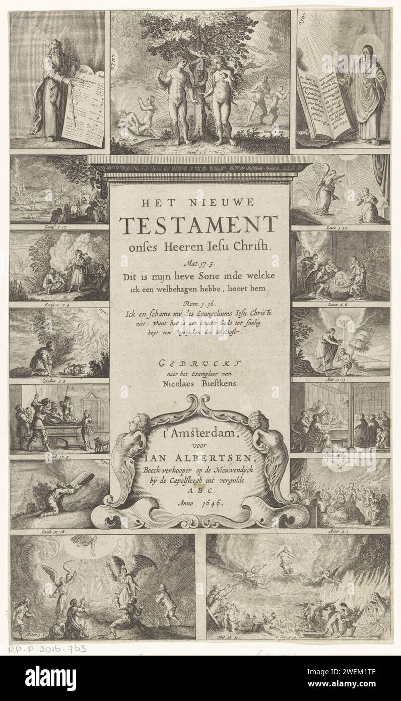 Frame with scenes from the old and New Testament, Anonymous, After ...