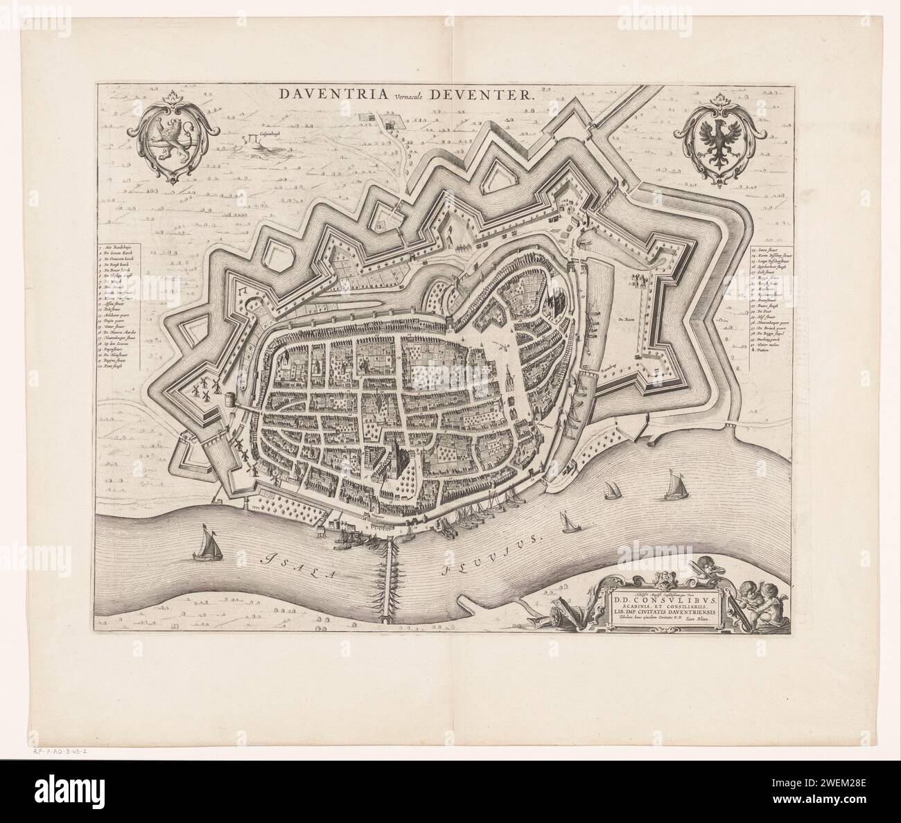 Map of Deventer, Anonymous, 1652 print Map in a nutshell perspective ...