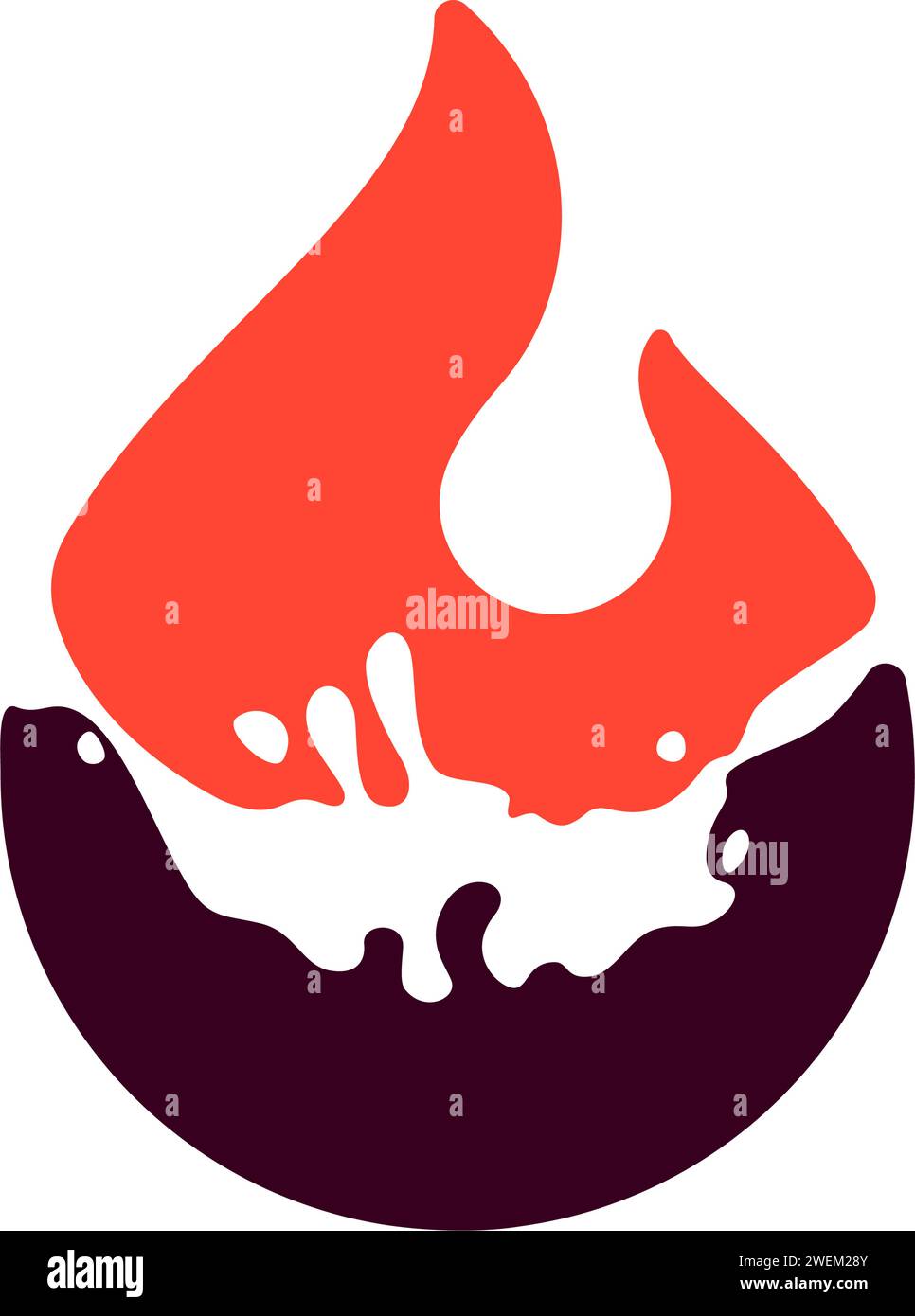 Fire flame, hot liquid icon, can be used for logo and brand name ...