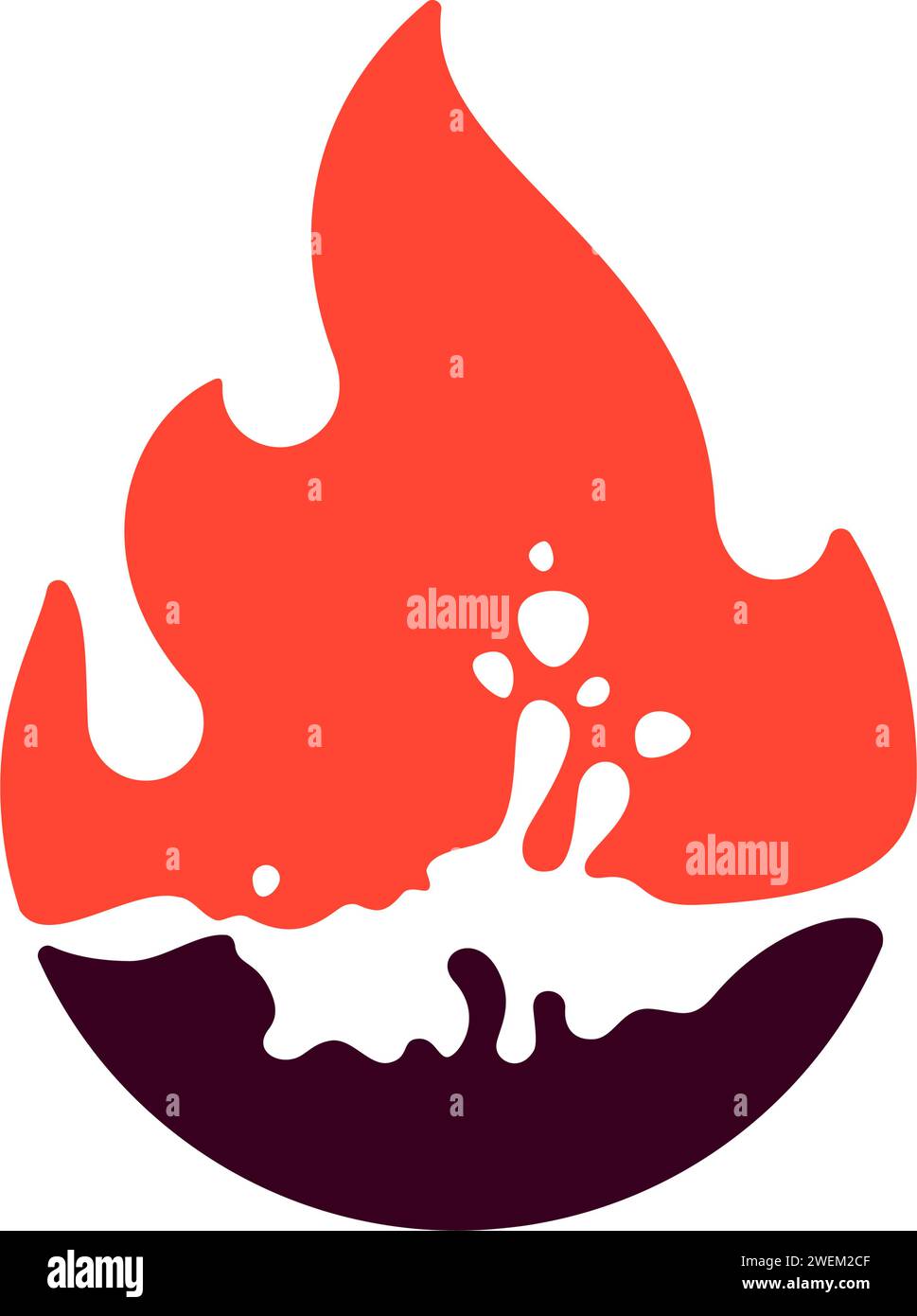 Fire flame, hot liquid icon, can be used for logo and brand name ...