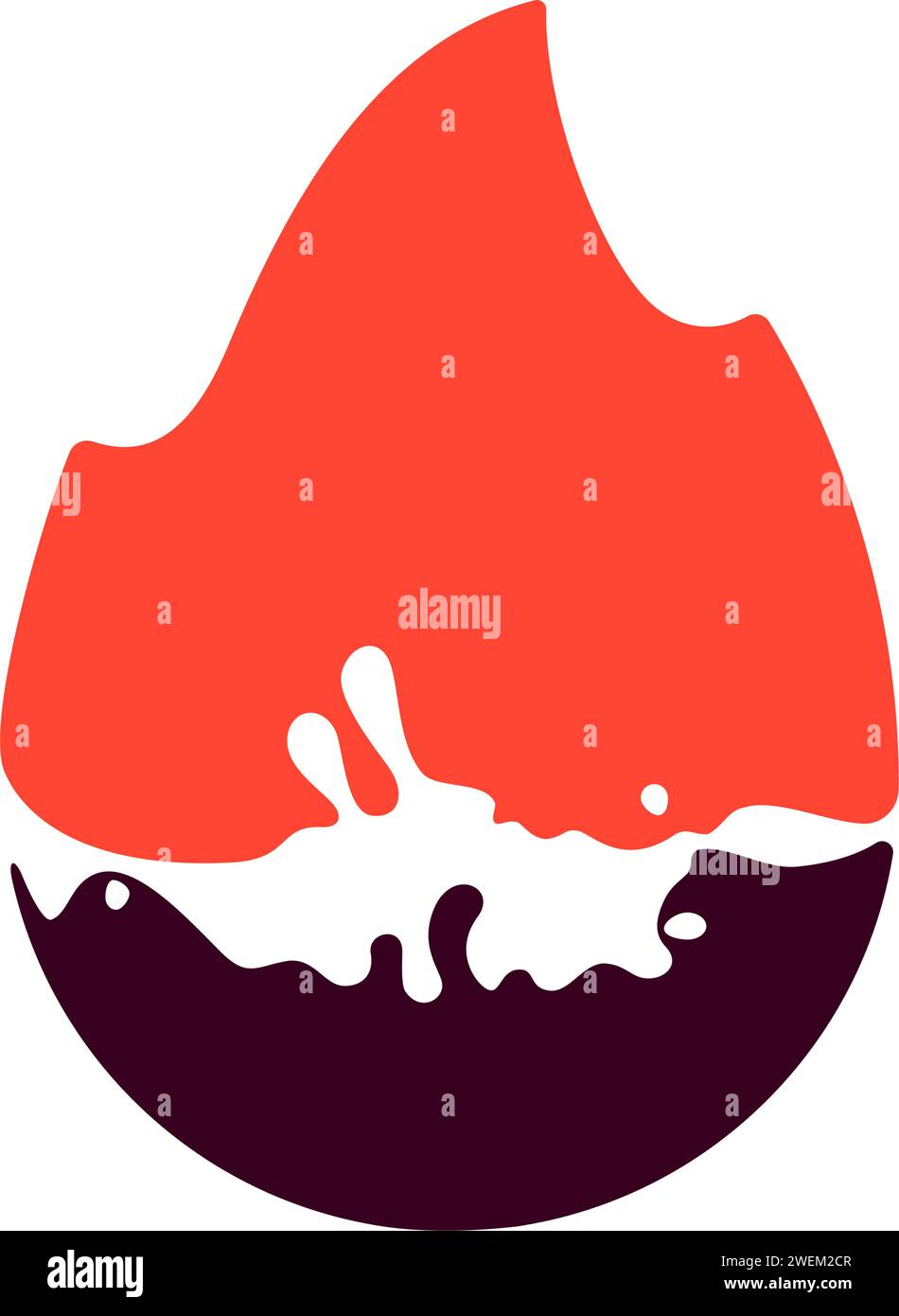 Fire flame, hot liquid icon, can be used for logo and brand name ...