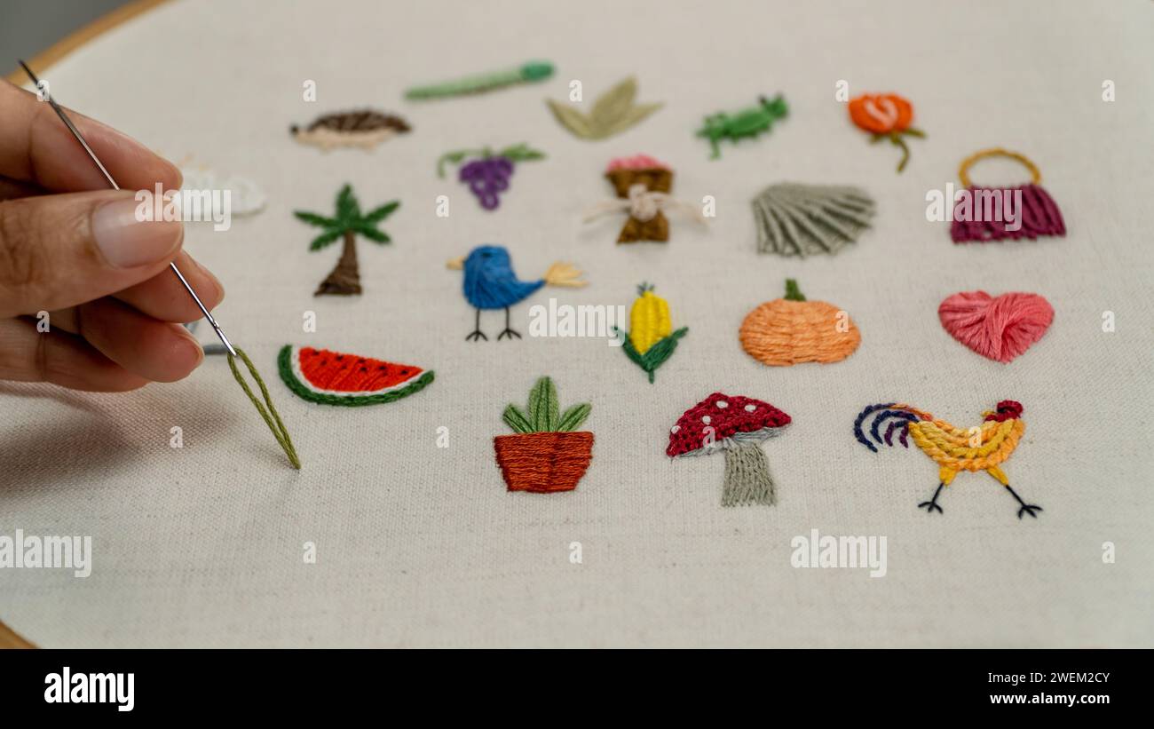 Crafting Beauty: Hand-Working Embroidery Patterns with Embroidery Hoop ...