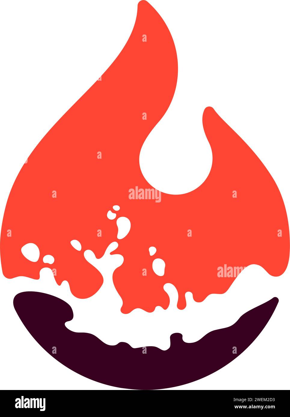 Fire flame, hot liquid icon, can be used for logo and brand name ...