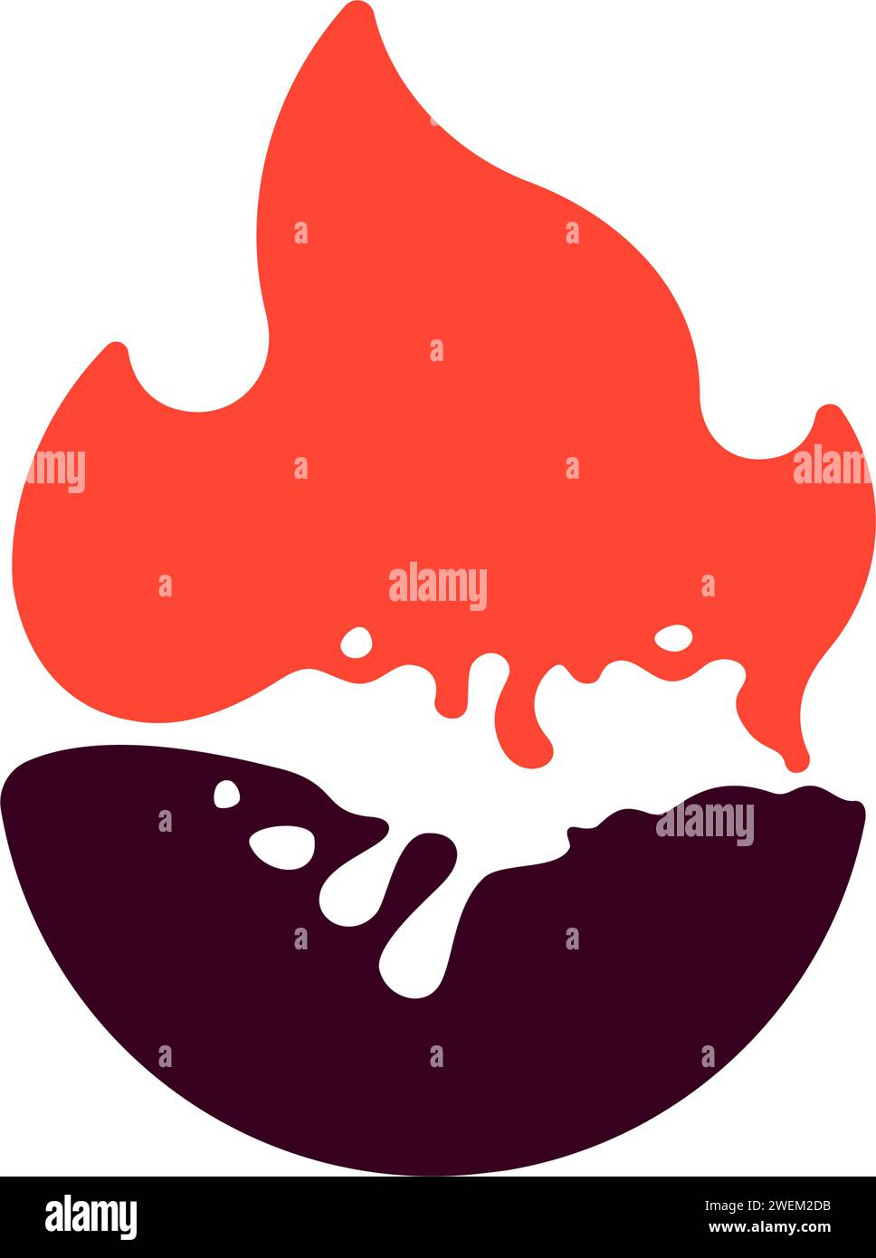 Fire flame, hot liquid icon, can be used for logo and brand name ...
