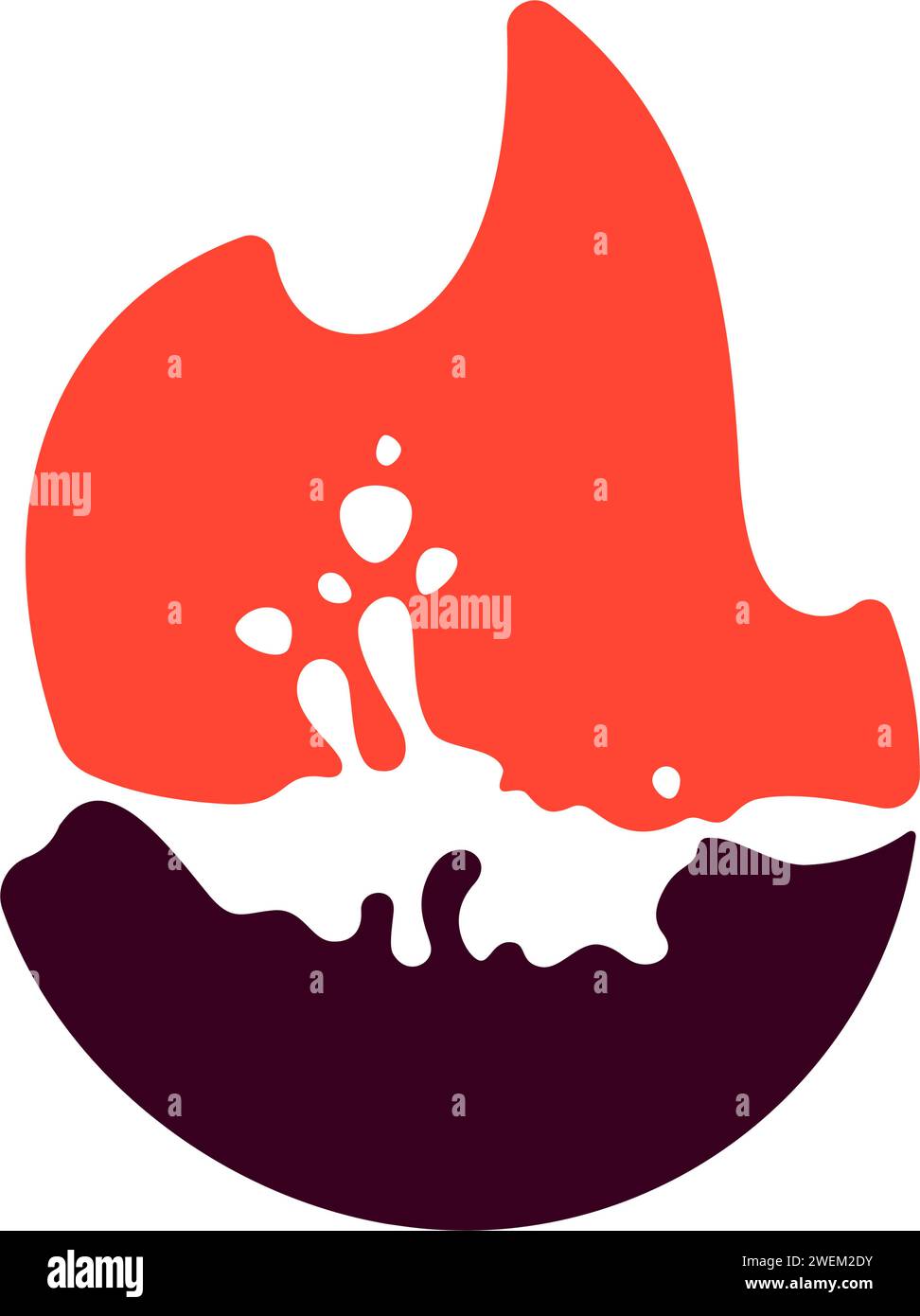 Fire flame, hot liquid icon, can be used for logo and brand name ...