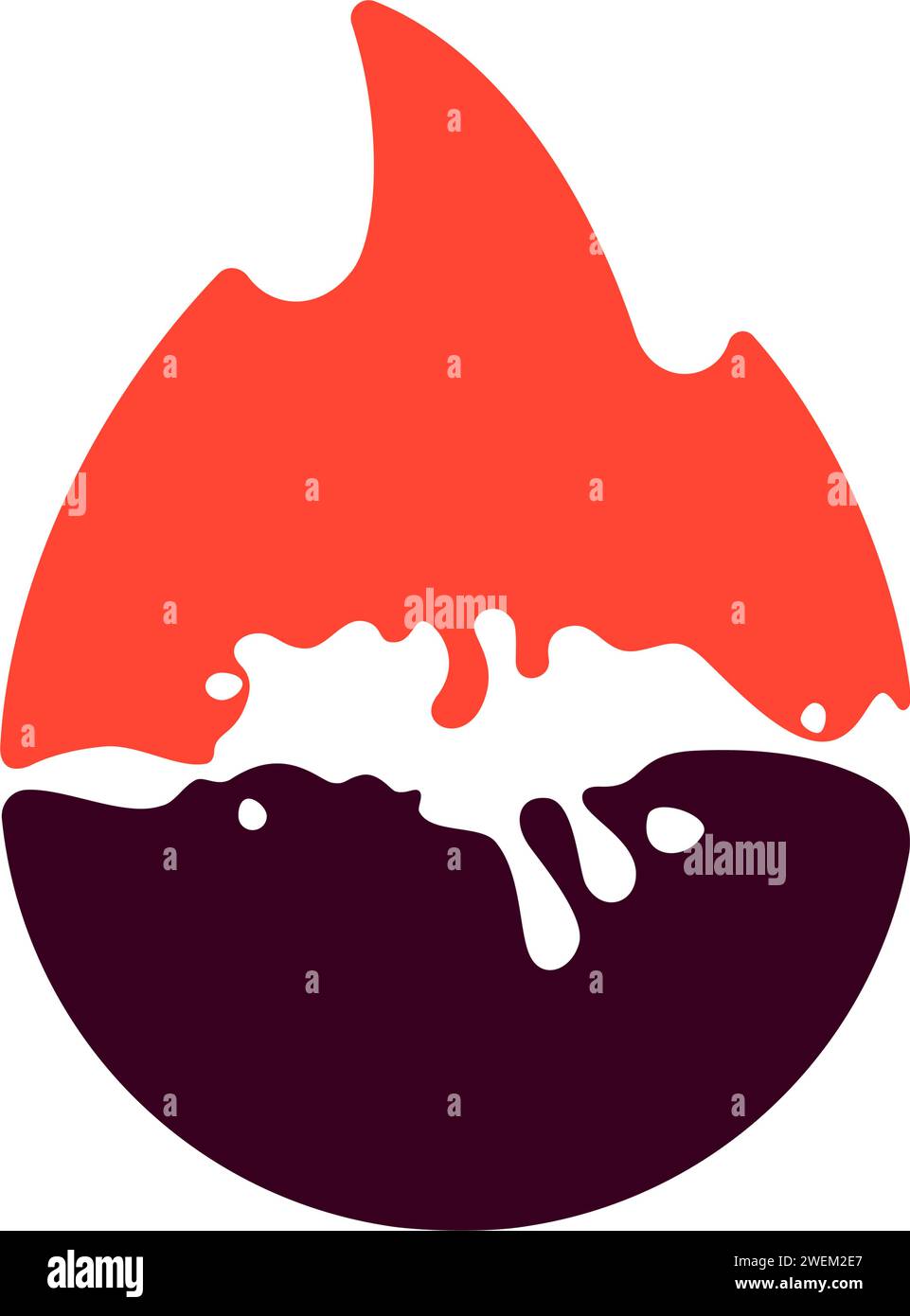 Fire flame, hot liquid icon, can be used for logo and brand name ...