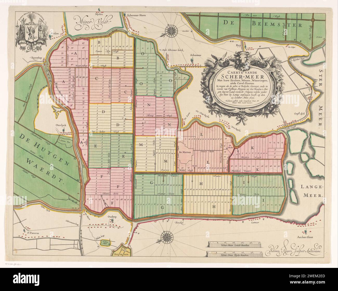 Map of the Schermer after completion of the dike and raffle of the ...