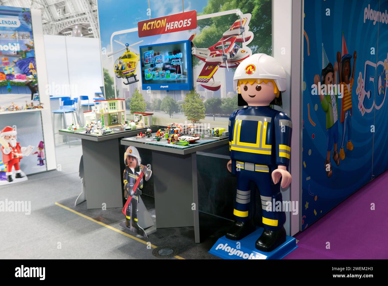 Playmobile Action Hero's, on the Playmobile stand, at the 2024 Toy Fair ... Playmobile Action Hero's, on the Playmobile stand, at the 2024 Toy Fair ...