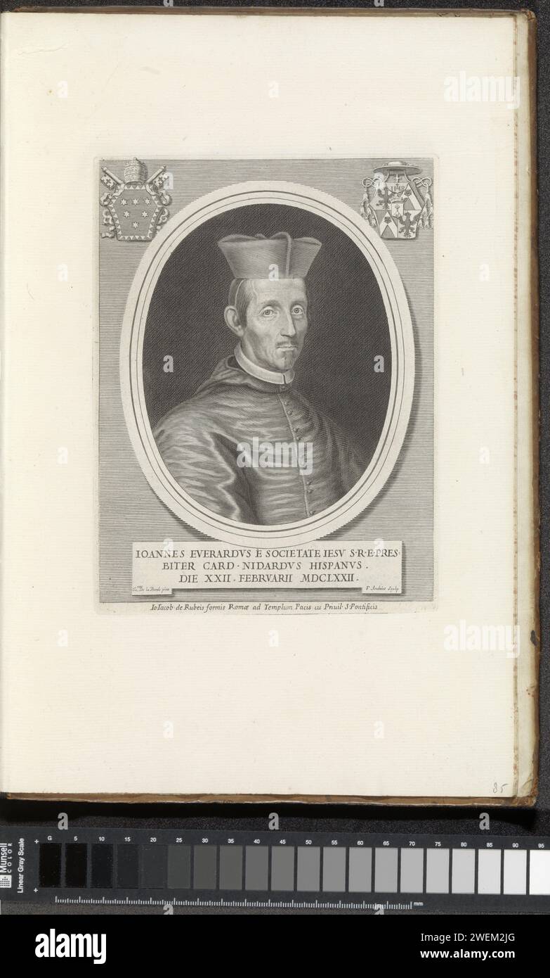 Portrait of Cardinal Johann Eberhard Nidhard, 1672 - 1691 print ...
