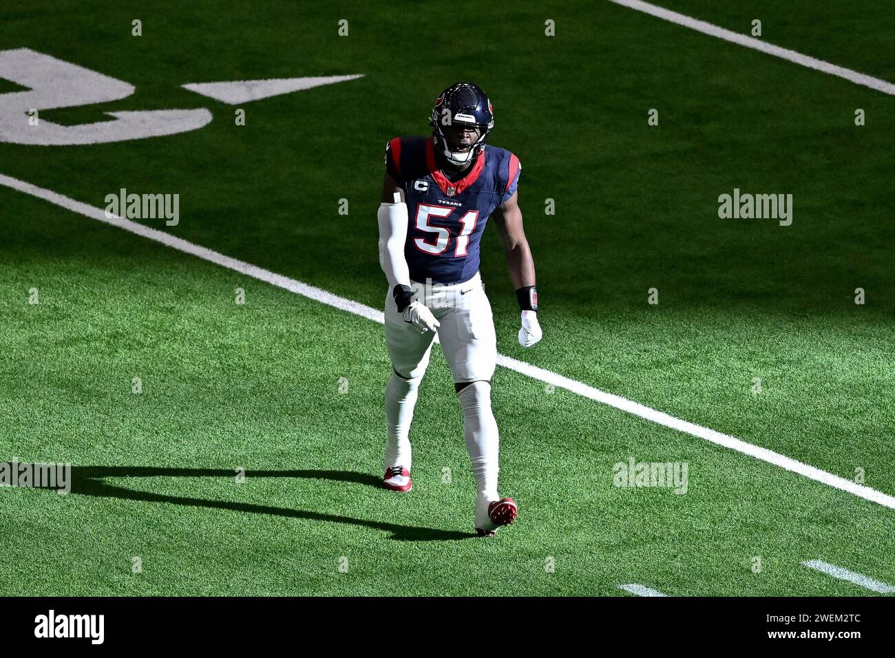 Houston Texans defensive end Will Anderson Jr. (51) reacts during an ...