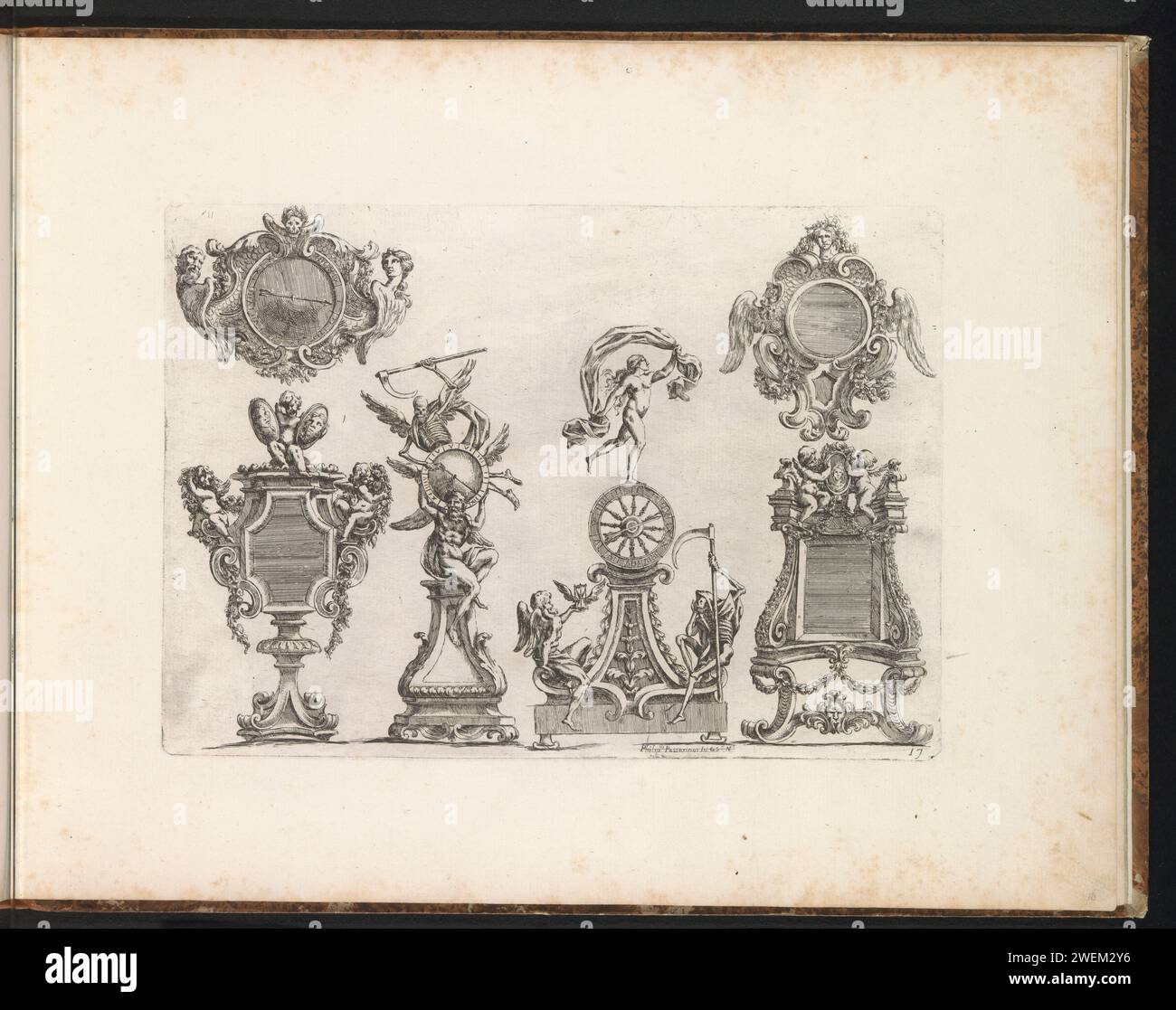 Six designs for various objects, 1698 print Six designs for various ...